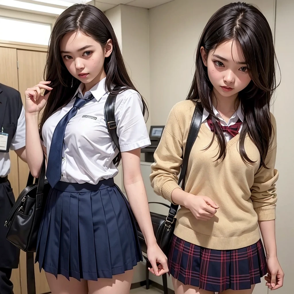 A beautiful and innocent high school girl is embarrassed by her sexy ...