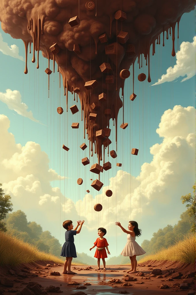 It's raining chocolate from the sky - SeaArt AI