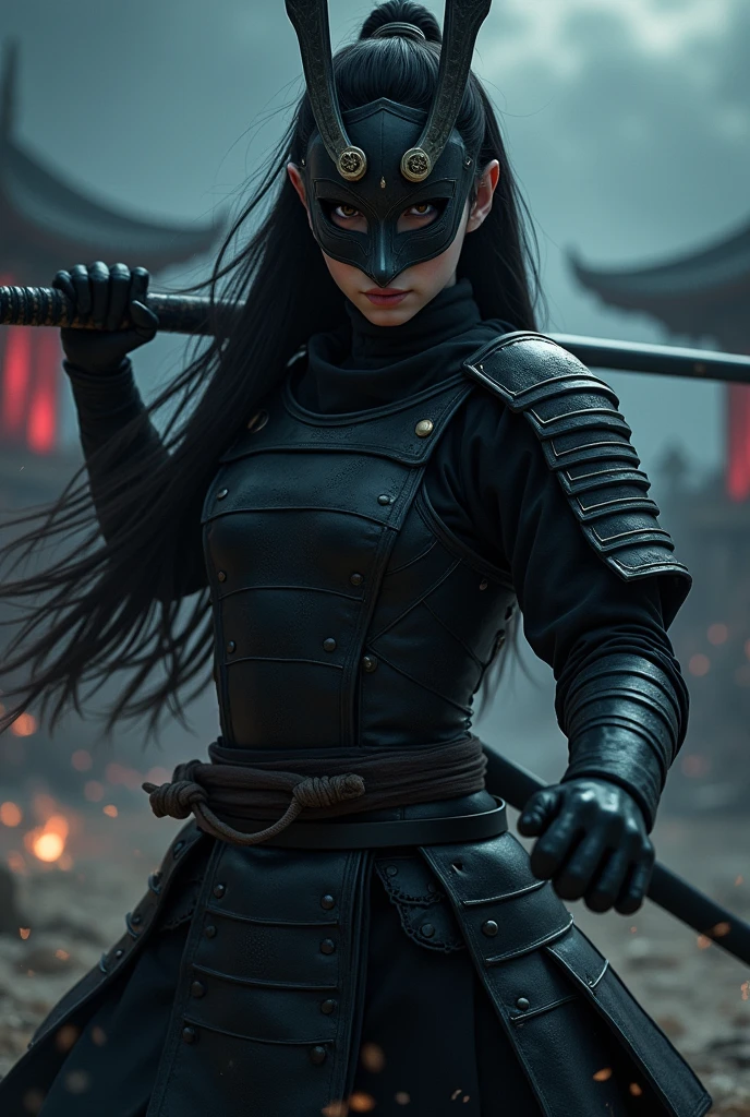 Noh mask,long-haired japanese young female fighter 、japanese noh mask ...