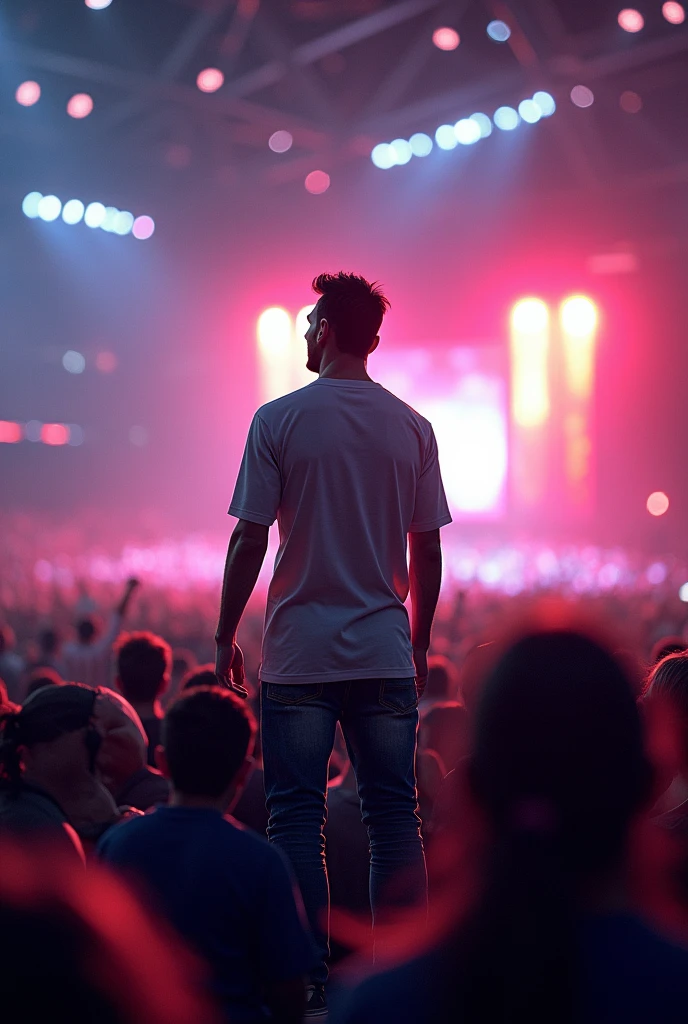 Messi at a Coldplay concert - SeaArt AI