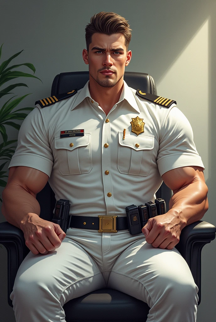 Giant tall muscular police officer，Handsome white police uniform ...