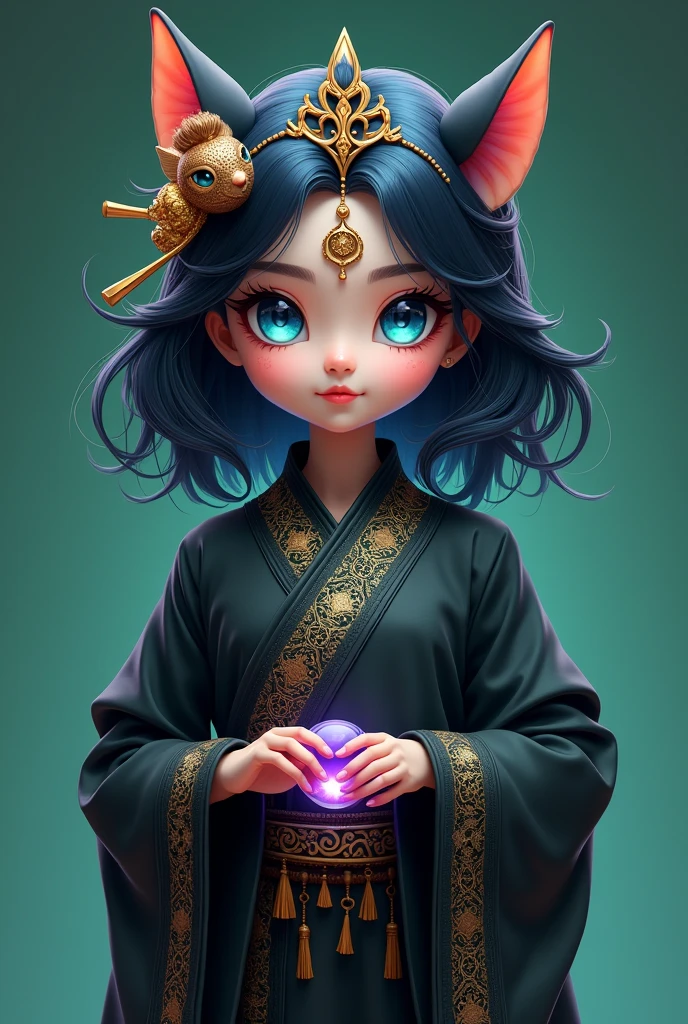 Create a VTuber 2d character designe Name: ArunTheme: A fusion of cute ...