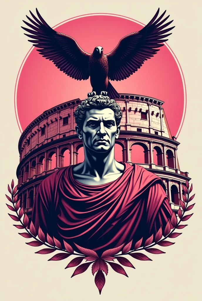 A Rome logo that has the Colosseum, eagle and Julius Caesar ...