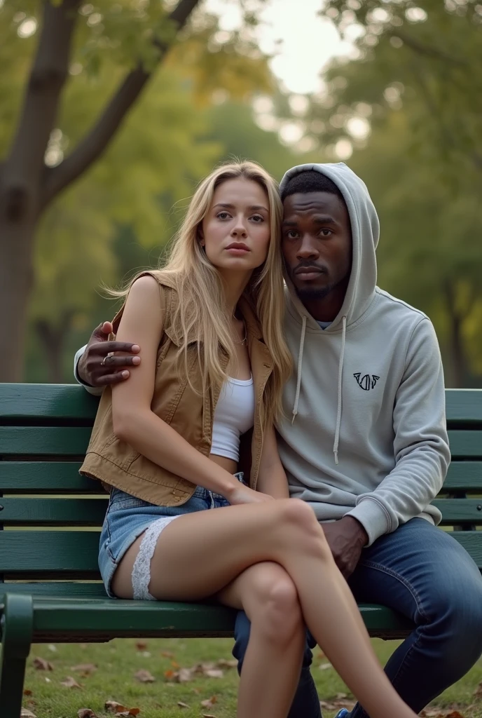 Professional photographic shot of a happy couple sitting on a park ...