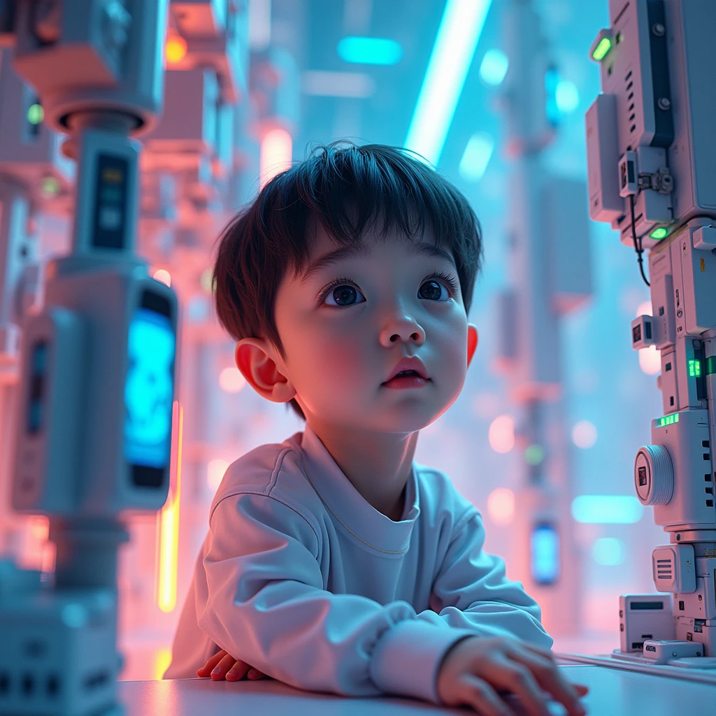 Create a future person, Boys, Future Technology,(masterpiece - SeaArt AI