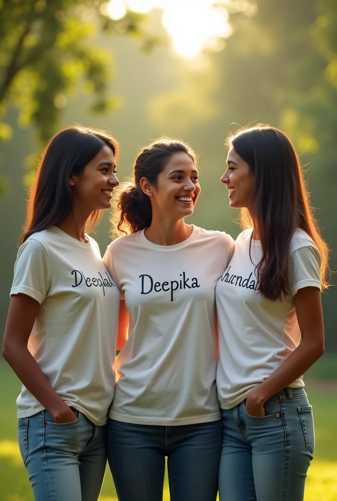 A men Deepak written on his t shirt and A girl Deepika written on his ...