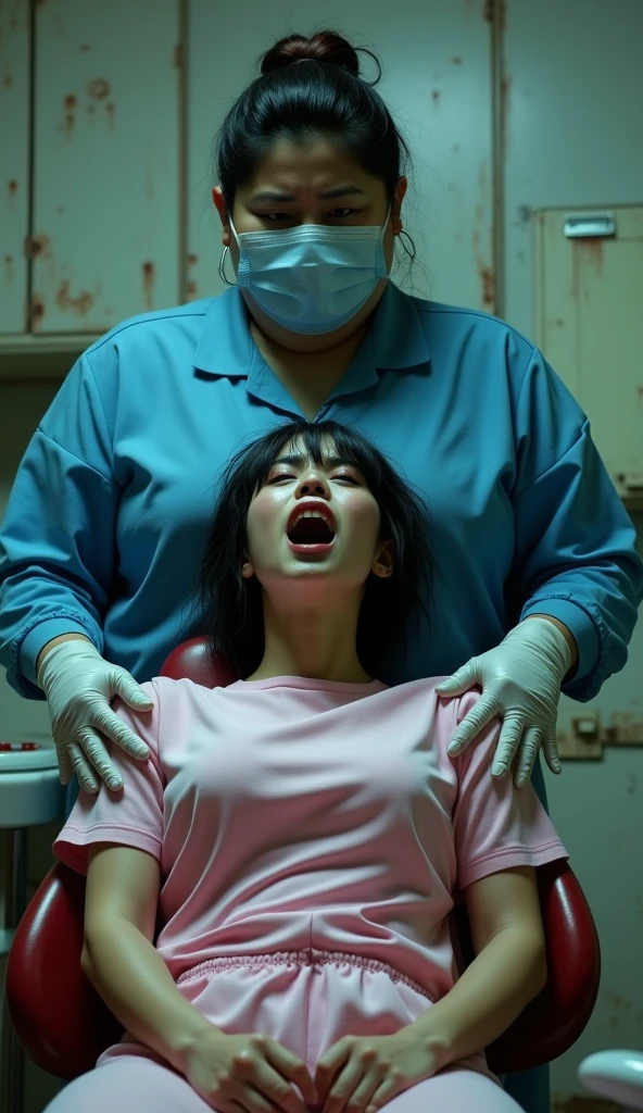 Dimly lit dental clinic、The dental unit is slightly worn out - SeaArt AI