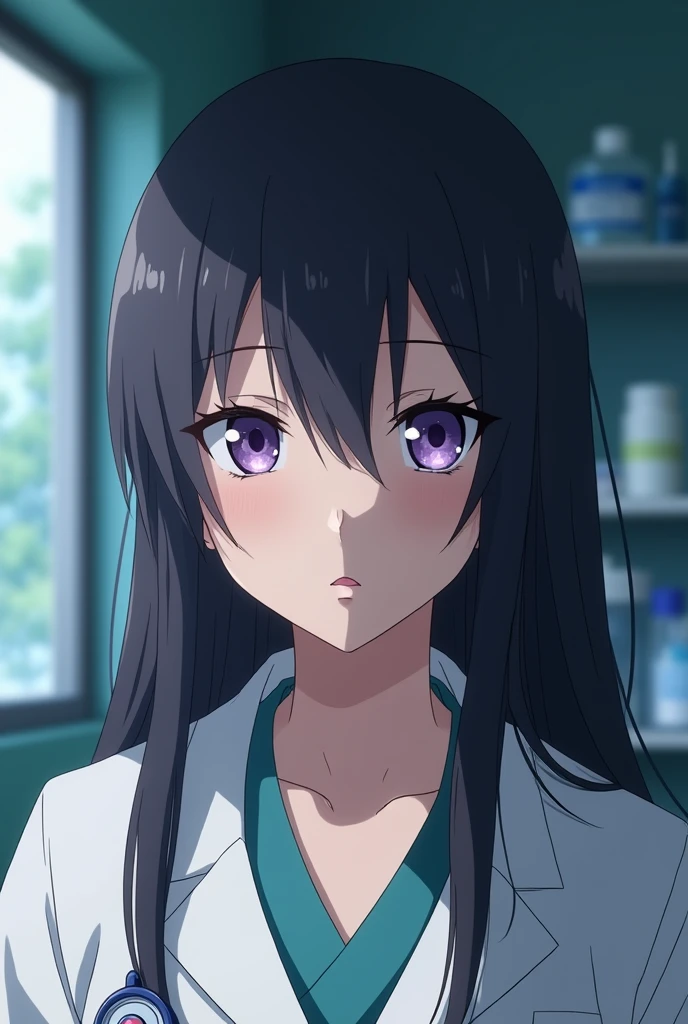 A beautiful detailed portrait of Hinata Hyuuga from Naruto, wearing a ...