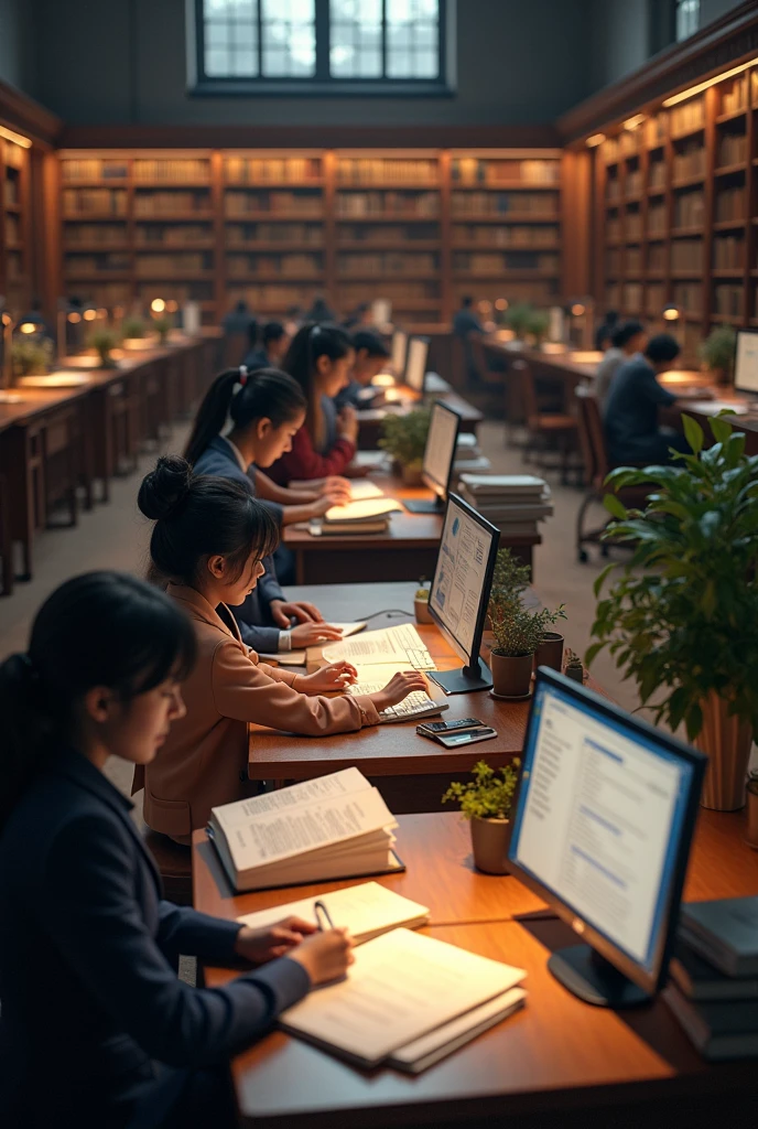 An academic environment, like a classroom or library, or something ...