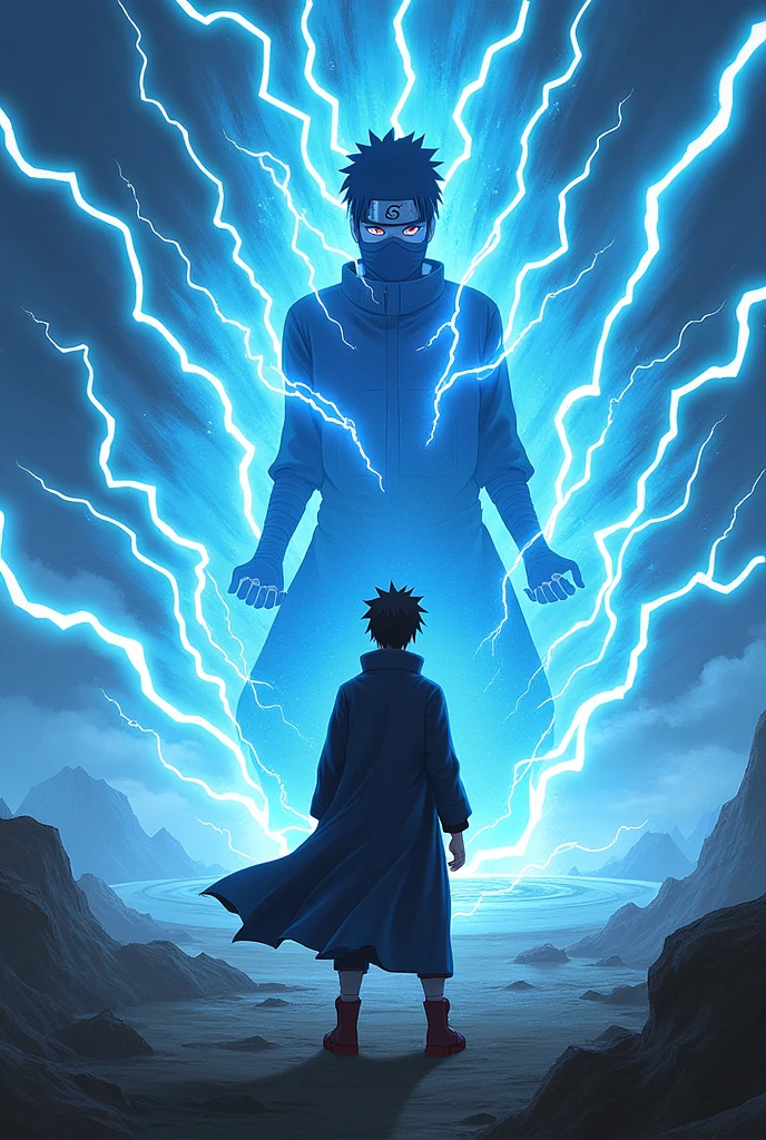 Surendhar name with background naruto Kakashi hatake of chidori blue colour wi - SeaArt AI