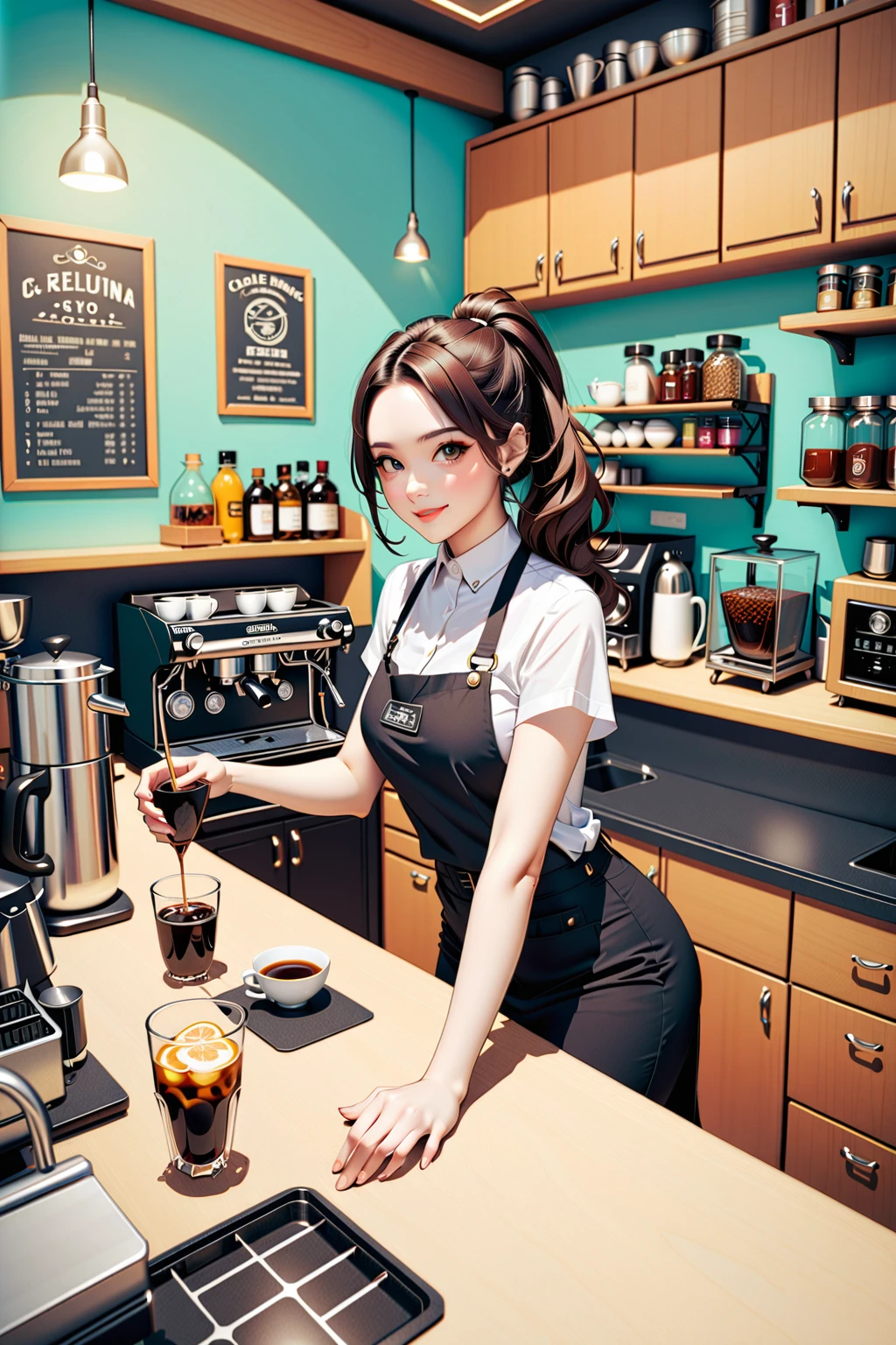 (masterpiece,Highest quality),1 adult woman,Detailed face,Shadow ...