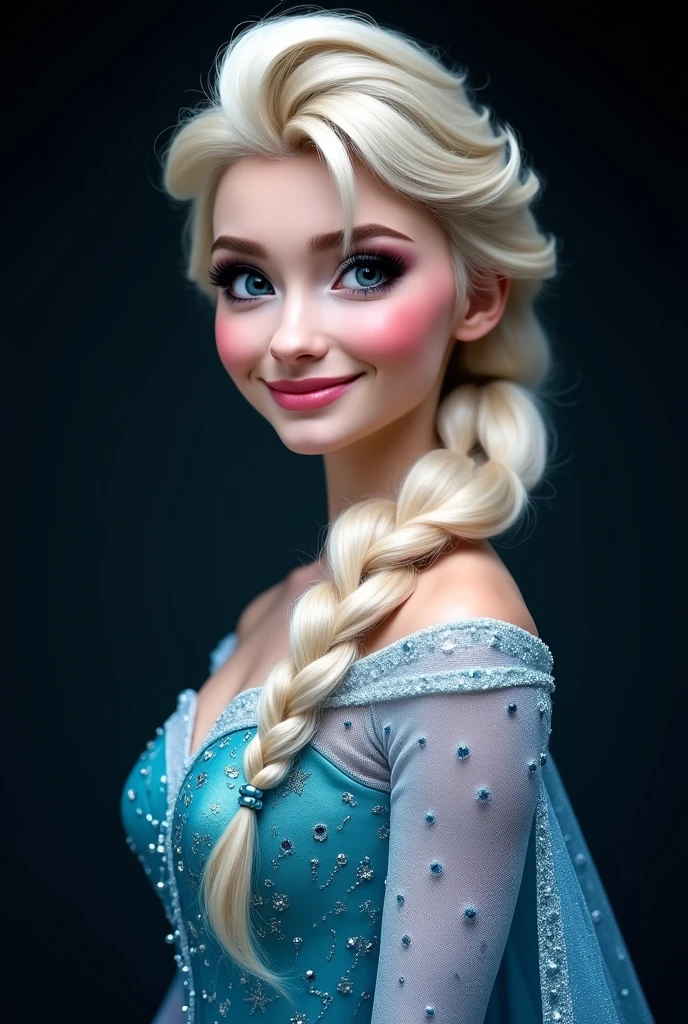 Real 4k photo: Woman dressed as Elsa from Frozen smiling, black ...