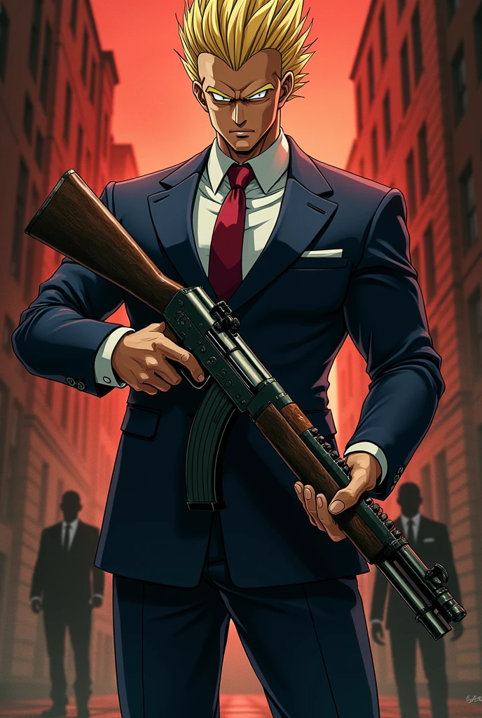 Prince Vegeta whith italian mafia outfit and auto thomson m1928 ready ...