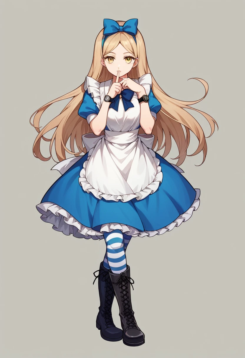 Alice (alice in wonderland), 1girl, solo, long hair, looking at viewer ...