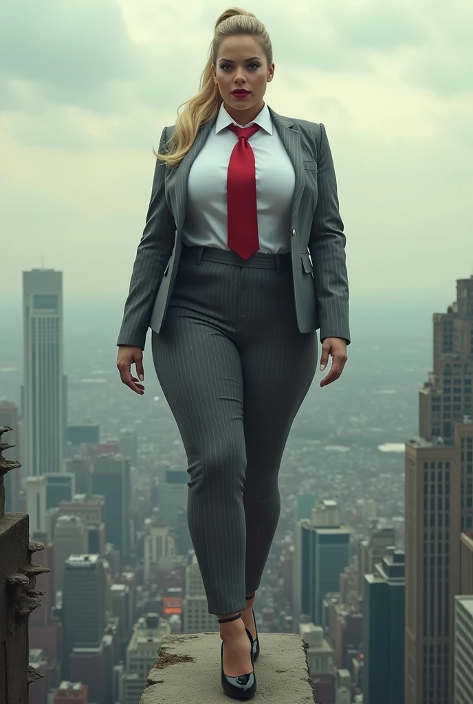 1 woman beautiful curves a massive thighs blonde ponytail red lips ...