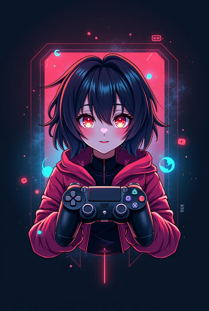 This is a gaming logo that features the "Lady Hinata" in a futuristic ...