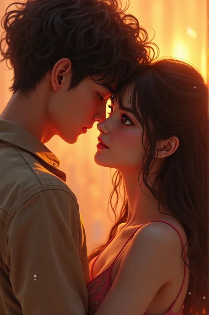 Hugging couple (man and woman) women: brown and round eyes, thesis morena clara - SeaArt AI