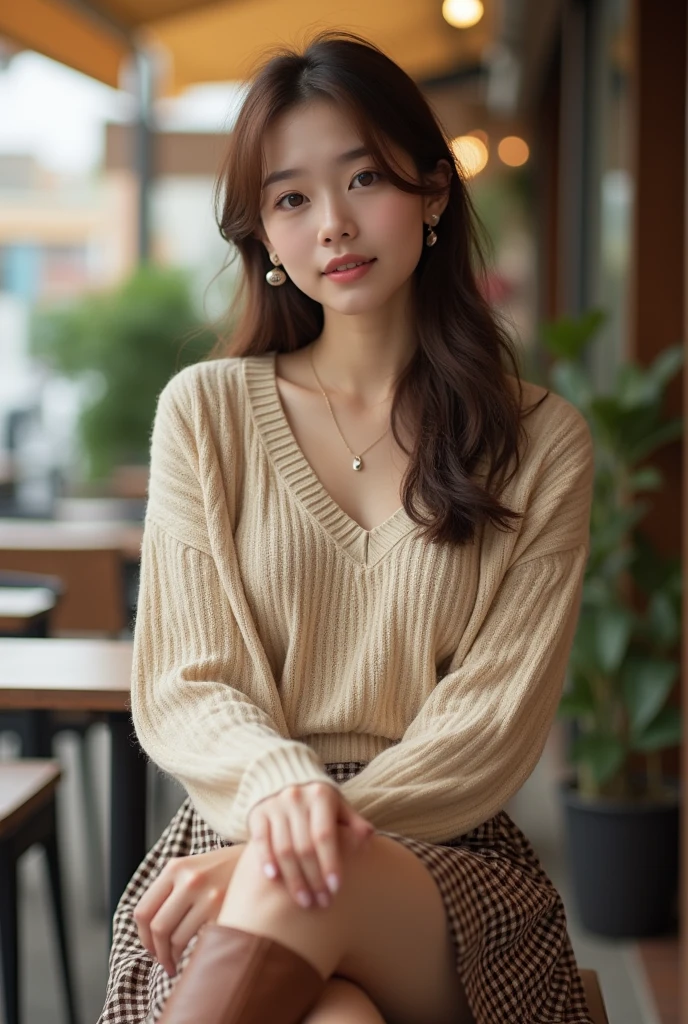 Resembles Kyoko Fukada、Cute face、Hair is long and brown、Fair skin ...
