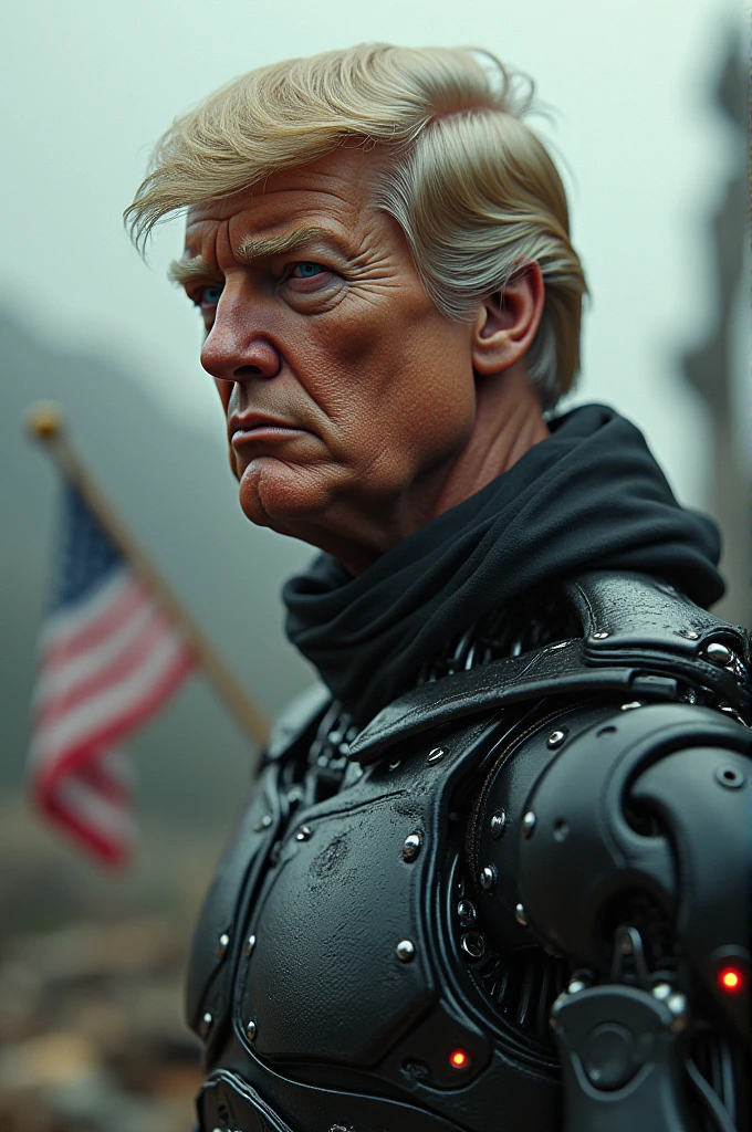 Terminator with Trump's face - SeaArt AI
