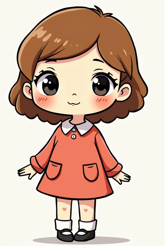 Illustration of a doll , simple drawing, Beautiful, naive, - SeaArt AI