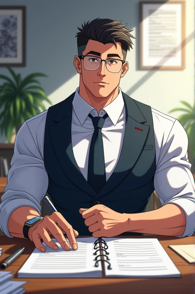 Male, handsome, secretary, muscular, professional, young, tall - SeaArt AI