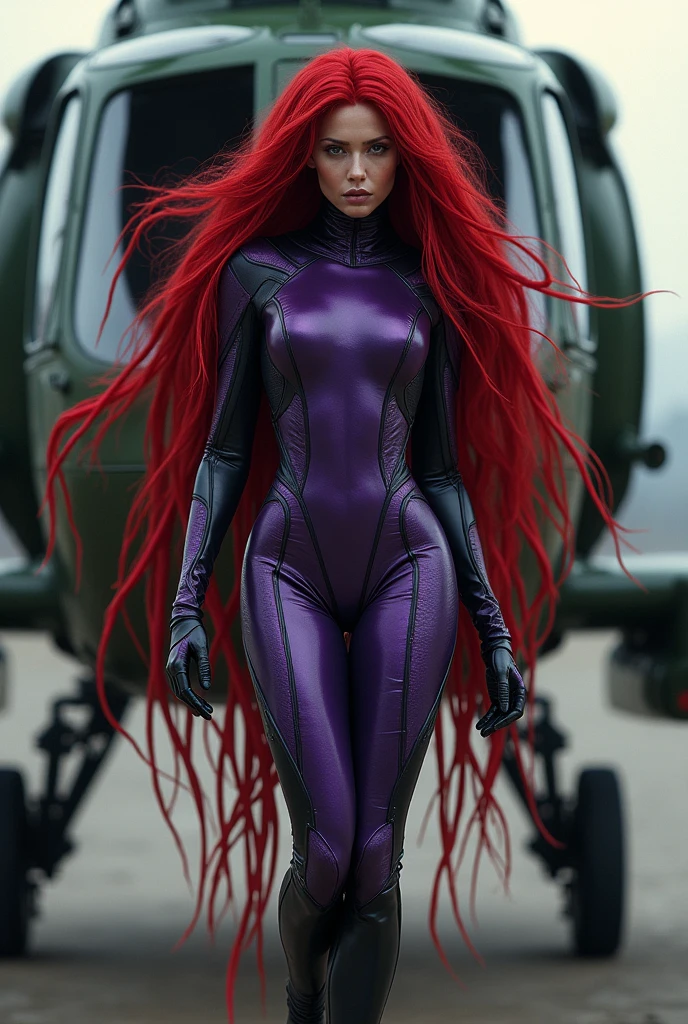 (((Purple Symbiote Skin Leather One-Piece Suit))),(((frontal images ...