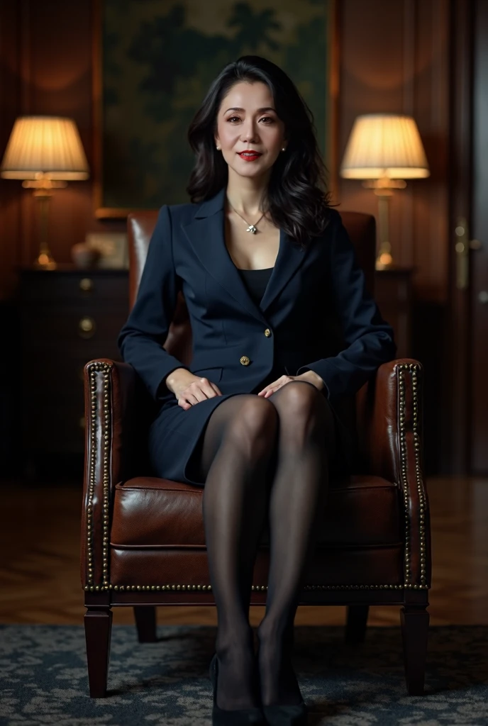 Japanese mature woman, beautiful lawyer, slim, sitting cross - SeaArt AI