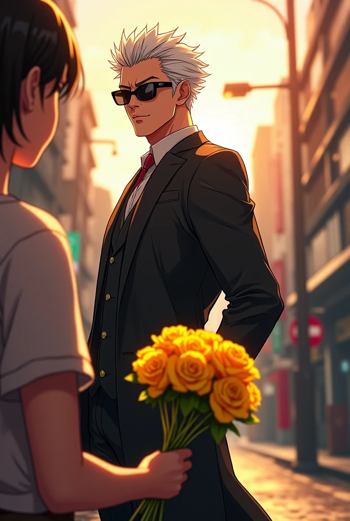 Captura de pantalla de jujutsu kaisen, gojo Satoru, Tall Man - SeaArt AI