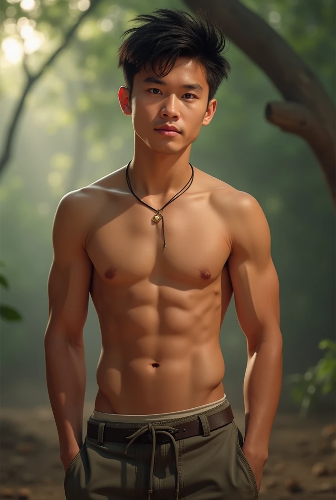 Young asian thailand mail face LEAN Muscle tan skin - SeaArt AI