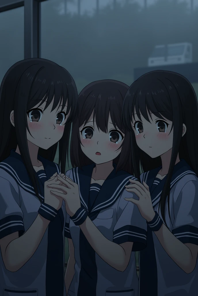 The atmosphere became sad and sorrowful., all students in uniform ...