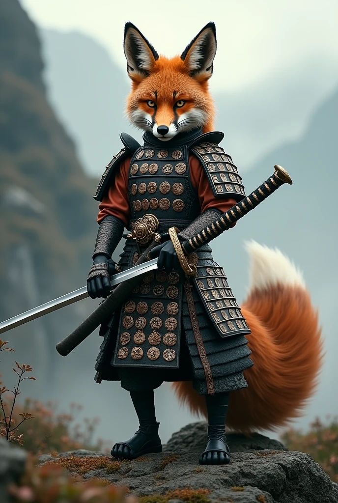 Samurai fox with sword - SeaArt AI