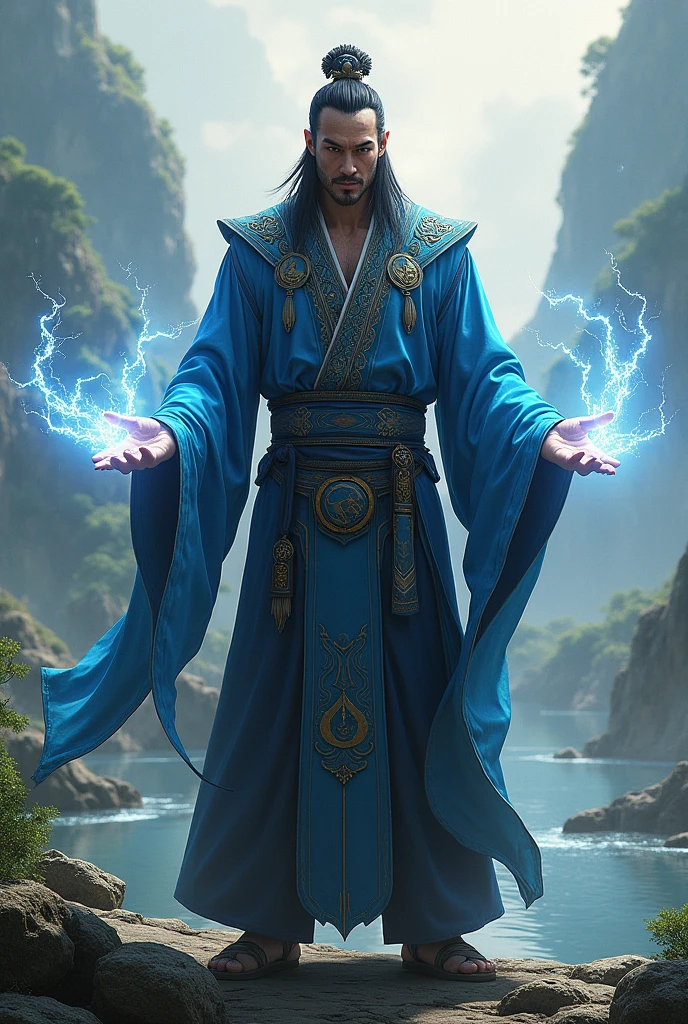 Realistic Mortal Kombat,, Raiden in ancient Chinese costume, - SeaArt AI