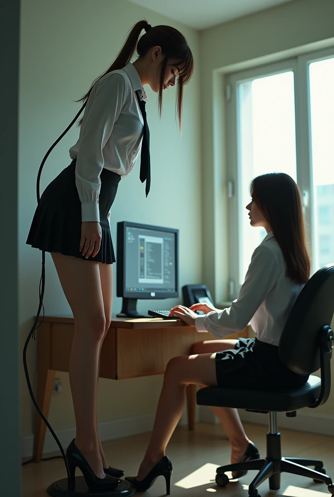 Using character reference, create a beautiful realistic woman with lush ...