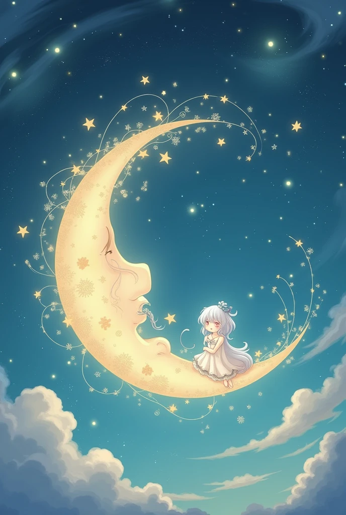 Moon and star anime style - SeaArt AI