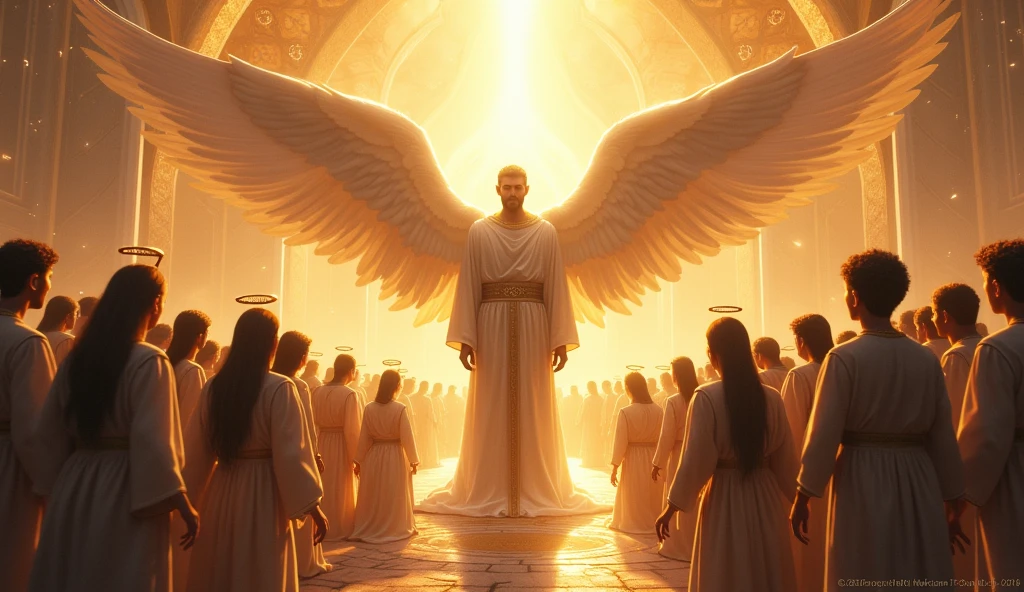 Illustrate the angels bowing to Adam (peace be upon him), while Iblis ...