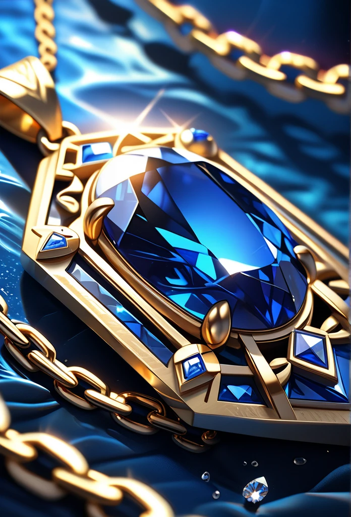 Ultra-high resolution RAW photos.Drawing a very beautiful blue sapphire ...