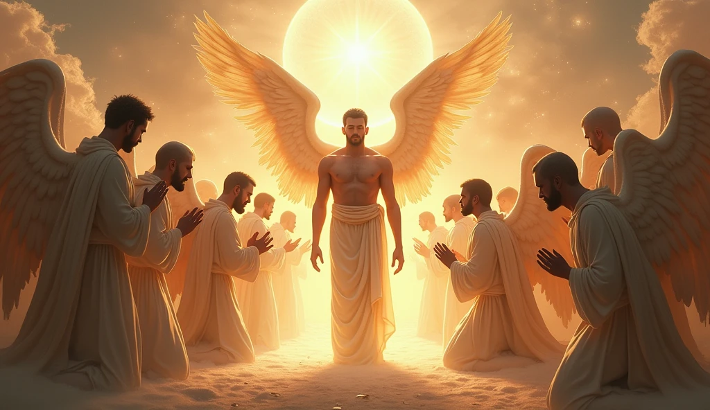Illustrate the male angels bowing to human Adam (peace be upon him ...