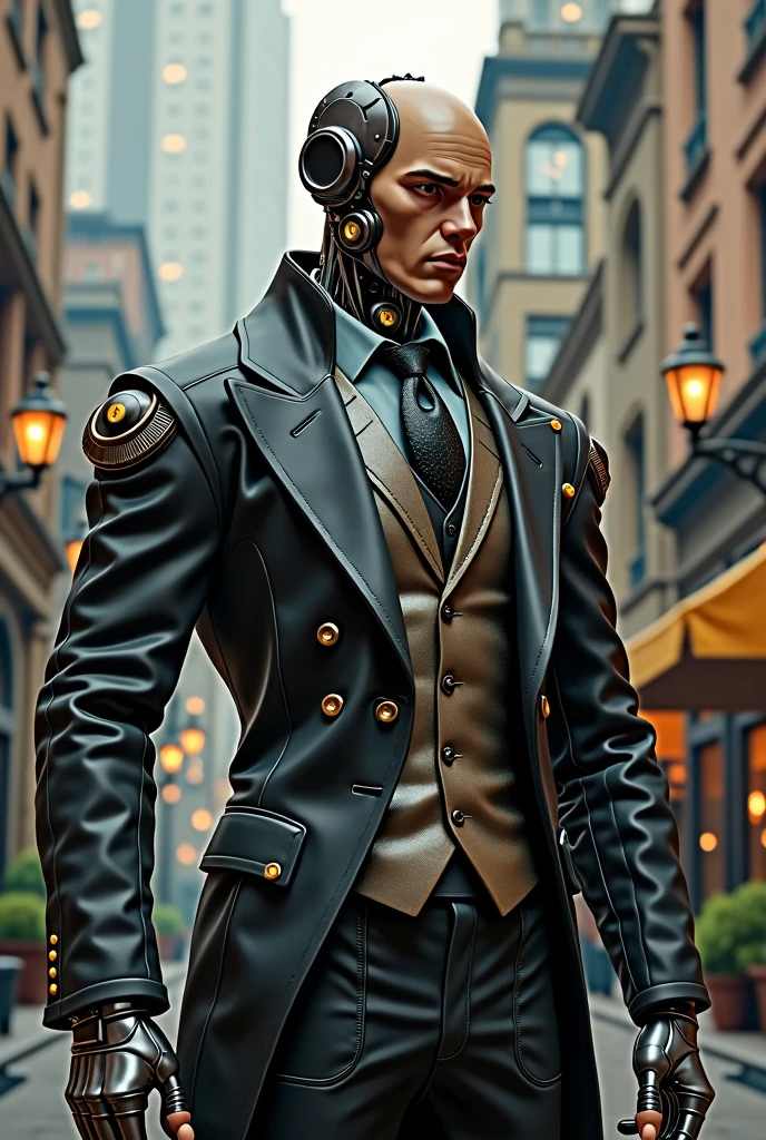 Create images of humanoid cyborgs with characteristics of men from the ...