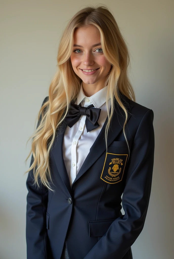 Sexy blonde ,student high school uniform - SeaArt AI