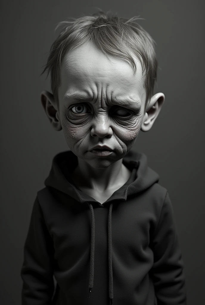 U(broken), ugly, (deformed), child, teen, (poker face), inexpressive ...