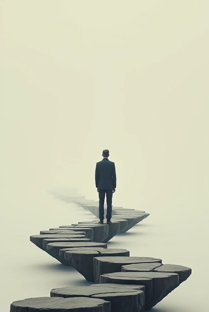 Many balance scales are lined up in a row making a path. There is a man standing - SeaArt AI