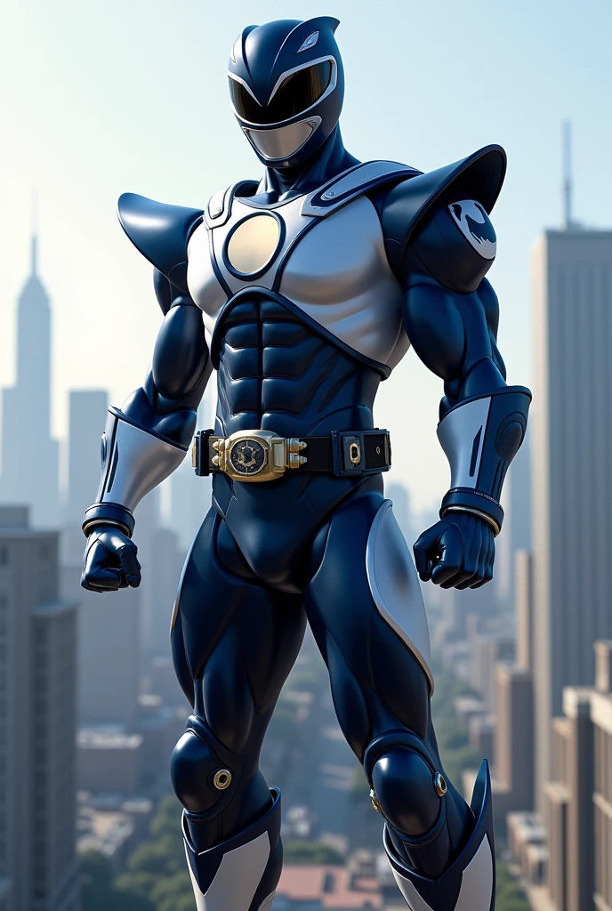 Detailed picture of a male navy power ranger that uses a orca as a ...