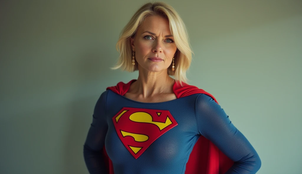 De cerca ; (((Supergirl de 40 años) (((very beautiful old Superwoman ...