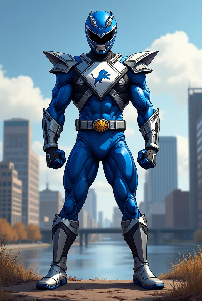 Power Ranger inspired by the NFL Lions with boots showing and the city ...