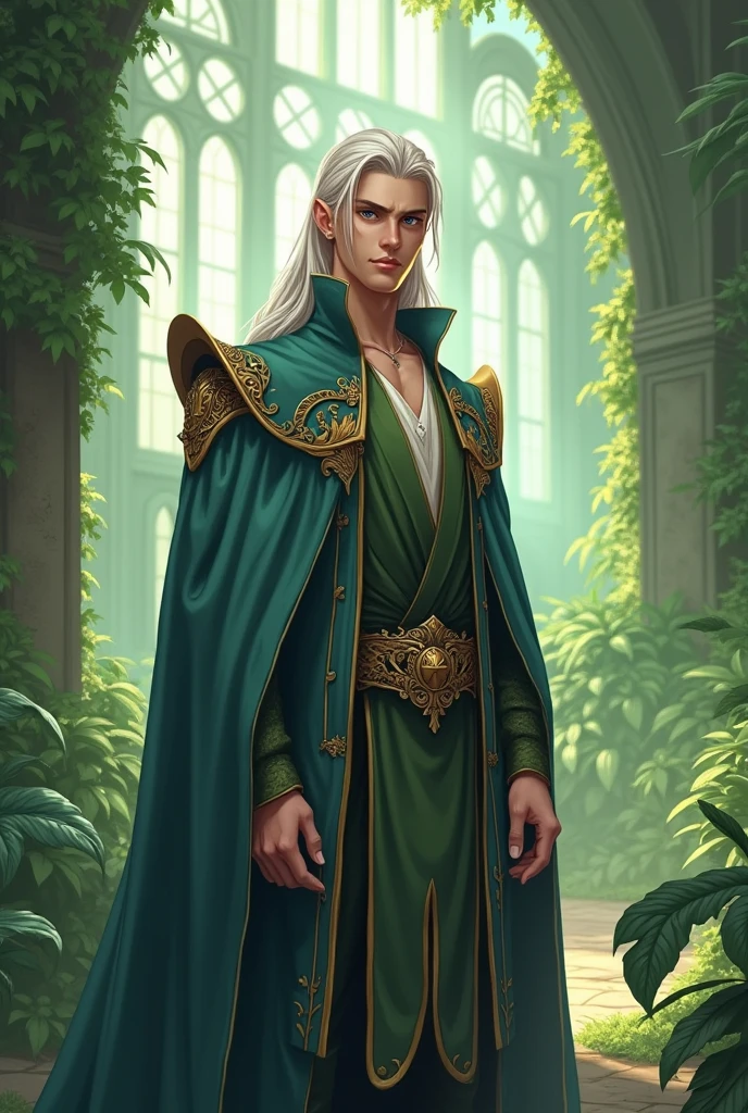 Beautiful drawing , long elven robes,a very handsome male elf mage ...