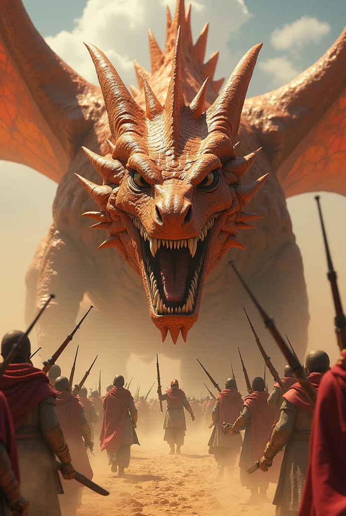 (masterpiece,Highest quality), desert, Fire-breathing dragon - SeaArt AI