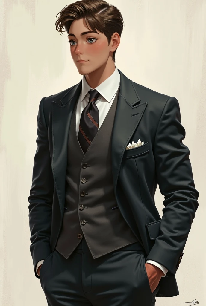 Arafed image of a man in a jacket and tie, inspired by Russell Dongjun ...