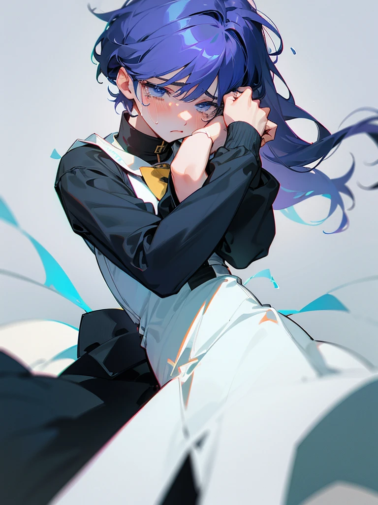 Make me a sad and crying scenario for a male - SeaArt AI