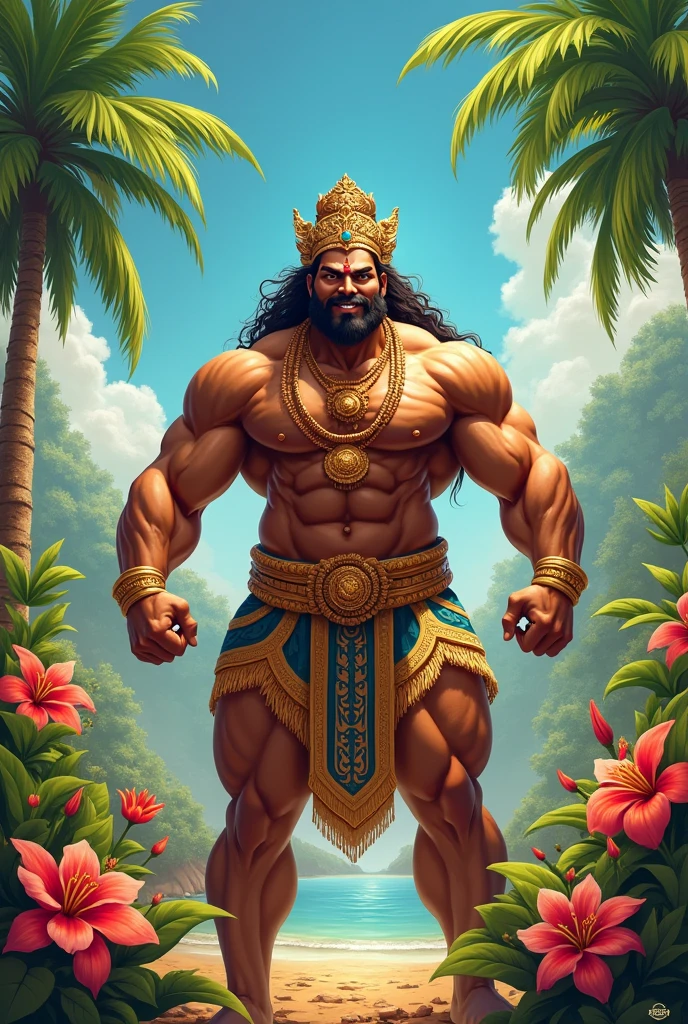 Happy Mascular Mahabali for onam poster Make it realistic - SeaArt AI