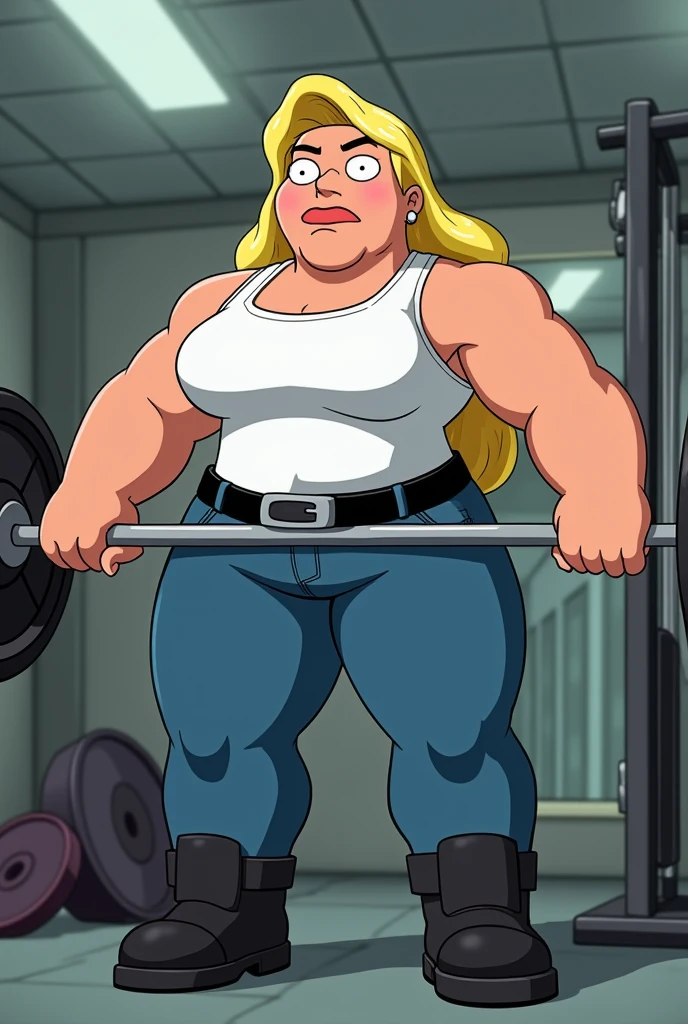 A tall, buff female Family Guy character that has blonde hair - SeaArt AI